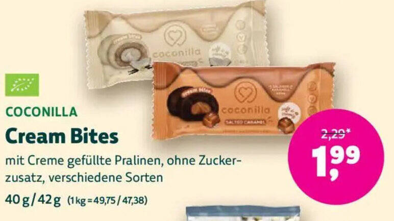 COCONILLA Cream Bites 40-42 g Angebot bei Biomarkt