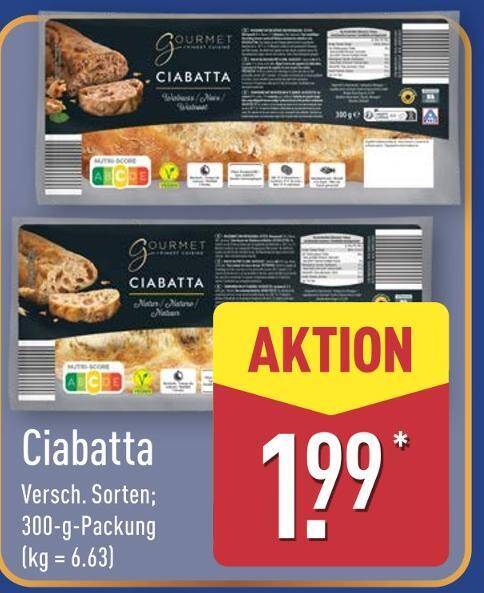 Gourmet ciabatta Angebot bei Aldi Nord