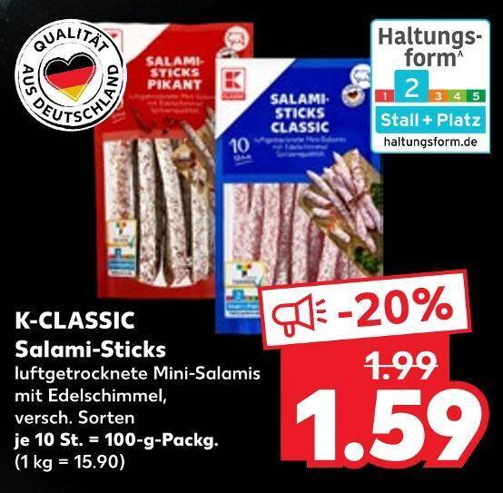 K-classic salami-sticks classic Angebot bei Kaufland
