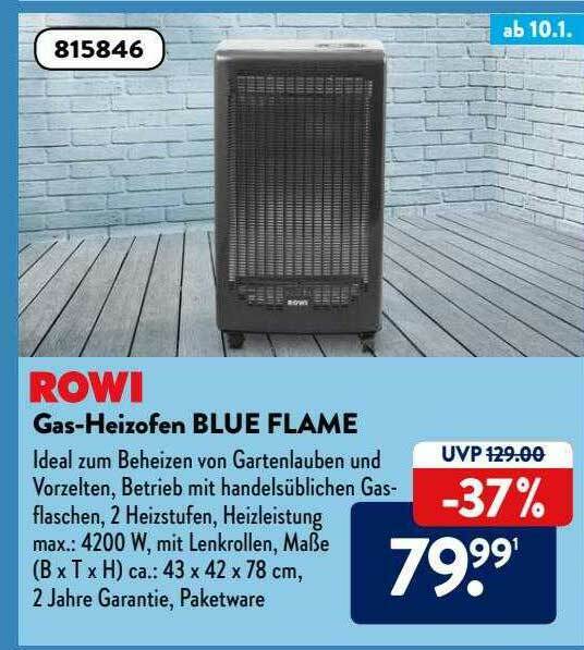 Rowi Gas-heizofen Blue Flame Angebot bei Aldi Süd