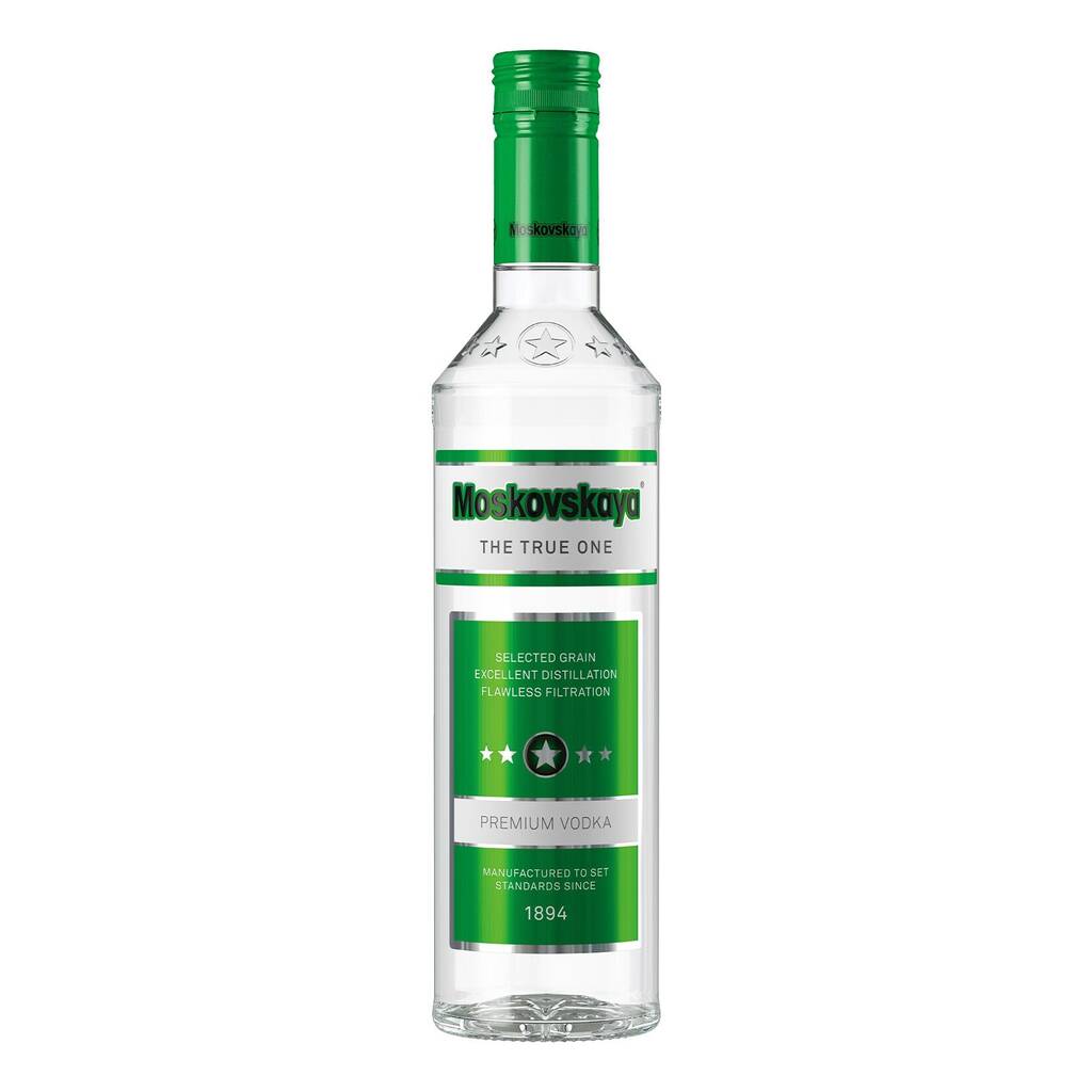 Moskovskaya lettischer Vodka 38,0 % vol 0,5 Liter - Inhalt: 6 Angebot ...