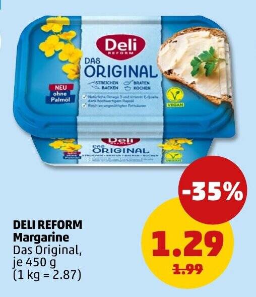 DELI REFORM Margarine Das Original 450 g Angebot bei PENNY