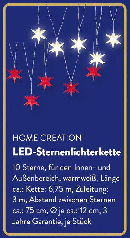 HOME CREATION LED-Sternenlichterkette Angebot bei Aldi Süd