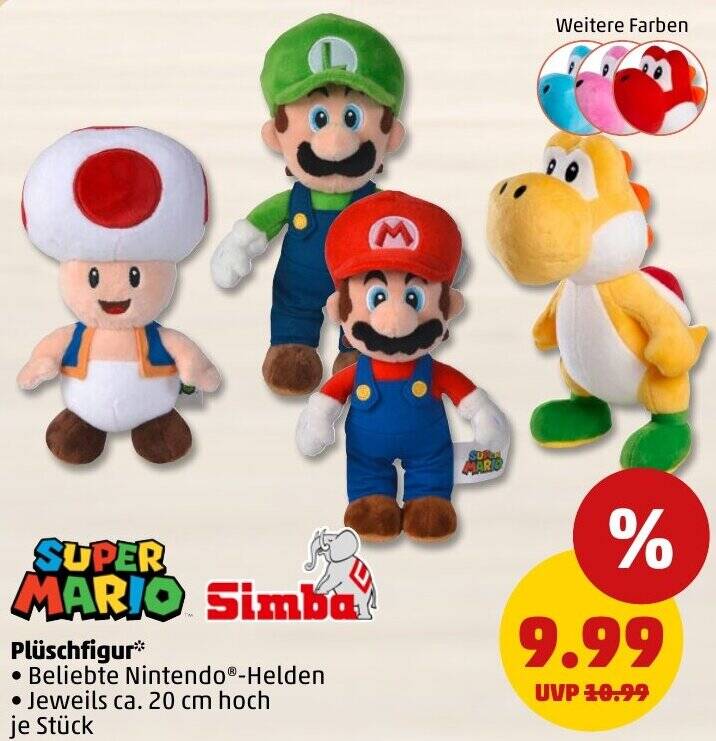 SUPER MARIO Simba Plüschfigur Angebot bei PENNY