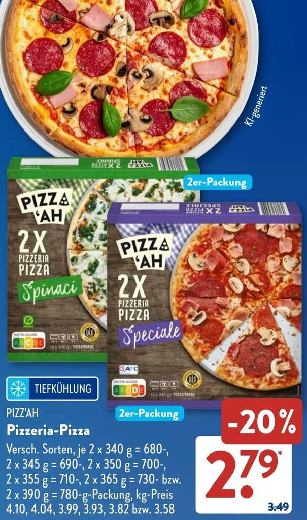 PIZZ'AH Pizzeria-Pizza Angebot bei Aldi Süd