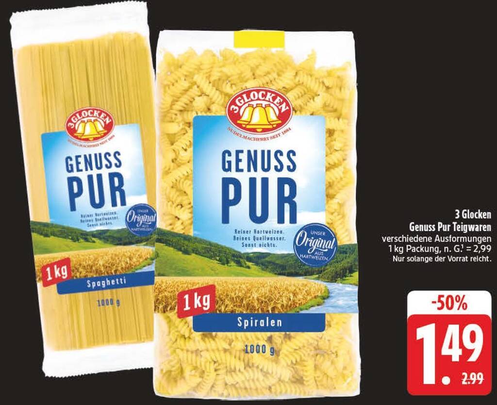 3 glocken genuss pur spaghetti Angebot bei Edeka