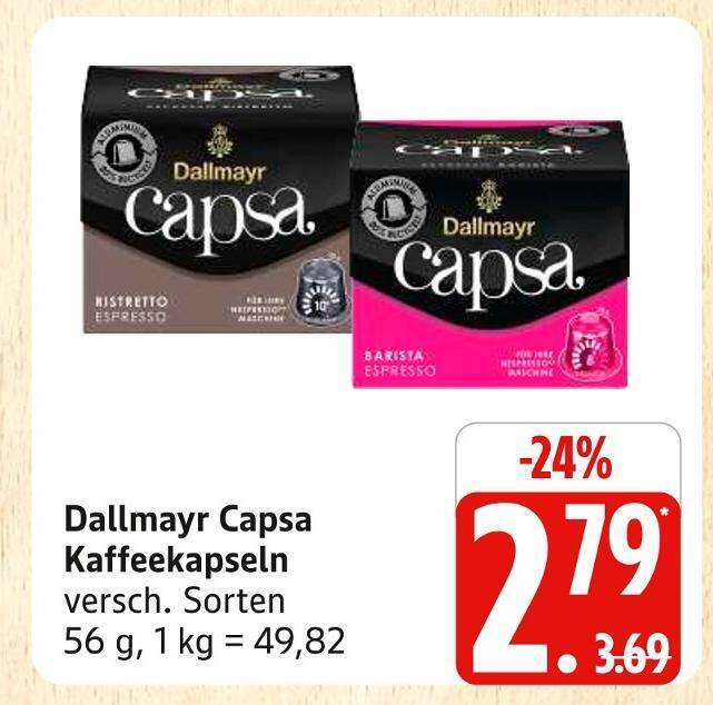 Dallmayr capsa ristretto espresso Angebot bei Marktkauf