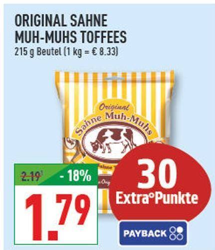 Original sahne muh-muhs toffees Angebot bei Marktkauf