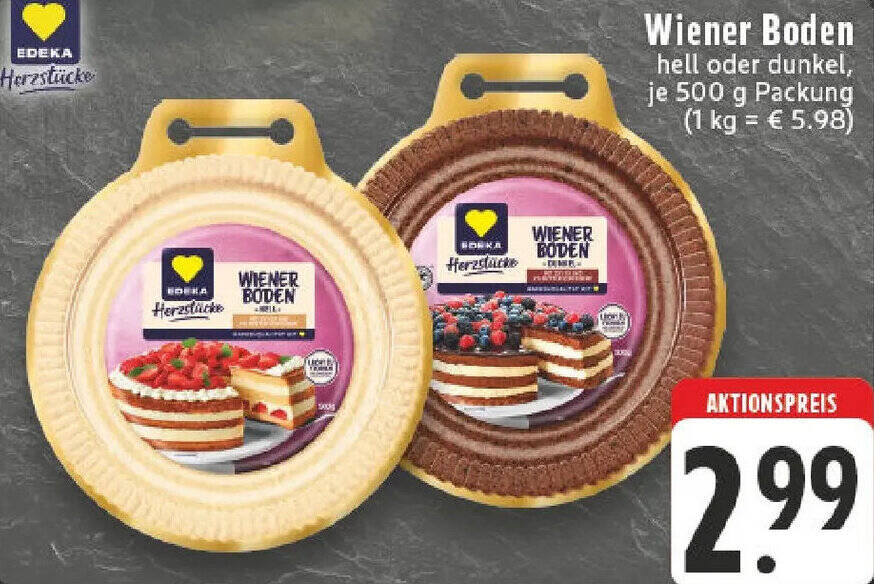 EDEKA Herzstücke Wiener Boden 500 g Angebot bei Edeka