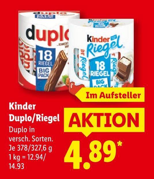 Kinder duplo Angebot bei Lidl