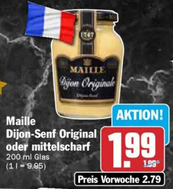 Maille Dijon-Senf Original oder mittelscharf 200 ml Angebot bei AEZ