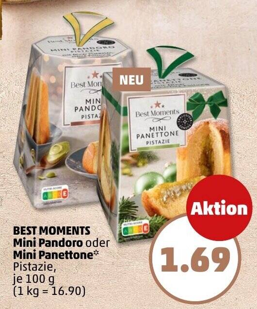 BEST MOMENTS Mini Pandoro oder Mini Panettone 100 g Angebot bei PENNY