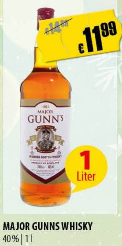 Major gunns whisky 1 l Angebot bei FreeOneShop