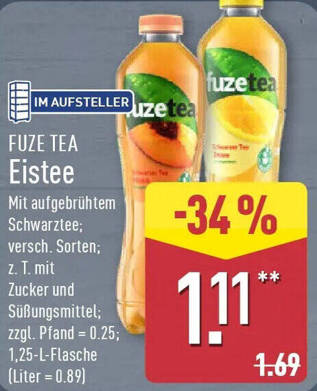 FUZE TEA Eistee 1.25 l Angebot bei Aldi Nord