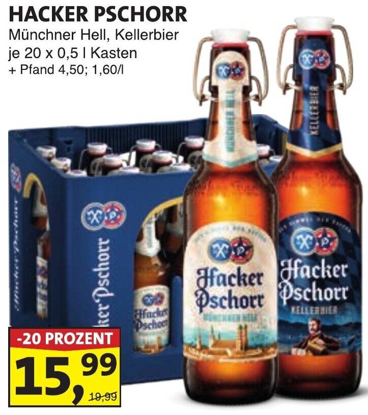 HACKER PSCHORR Münchner Hell, Kellerbier Angebot bei Lösch Depot
