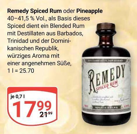 Remedy spiced rum Angebot bei Globus