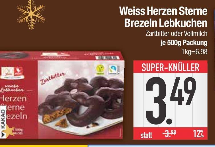Weiss herzen sterne brezeln lebkuchen Angebot bei Edeka
