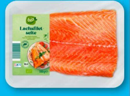 Bio Smiley Bio-Lachsfiletseite Angebot bei Aldi Süd