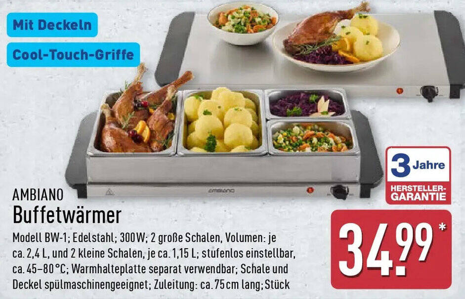 AMBIANO Buffetwärmer Angebot bei Aldi Nord