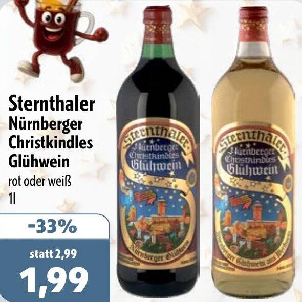 Sternthaler Nürnberger Christkindles Glühwein 1 l Angebot bei Aktiv Irma