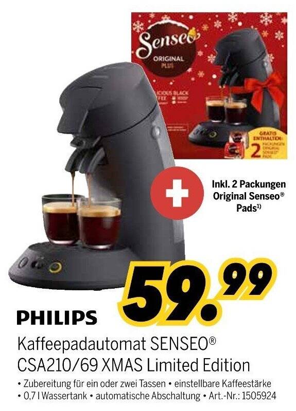 PHILIPS Kaffeepadautomat SENSEO CSA210/69 XMAS Limited Edition Angebot ...