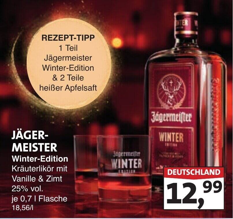 JÄGERMEISTER Winter-Edition Kräuterlikör mit Vanille & Zimt 700 ml ...