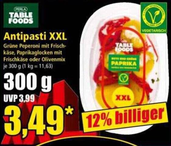 PERLA TABLE FOODS Antipasti XXL 300 g Angebot bei Norma