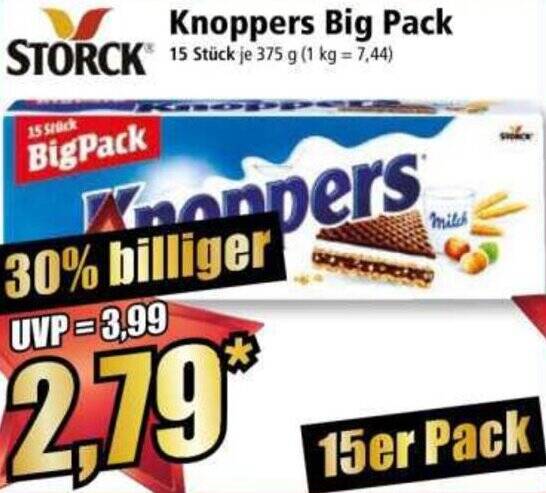STORCK Knoppers Big Pack 375 g Angebot bei Norma