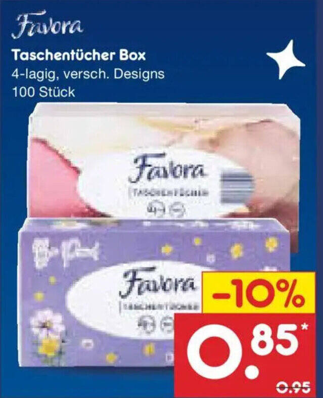 Favora Taschentücher Box Angebot bei Netto Marken-Discount