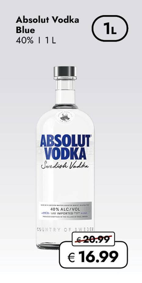 Absolut vodka blue Angebot bei Travel Free