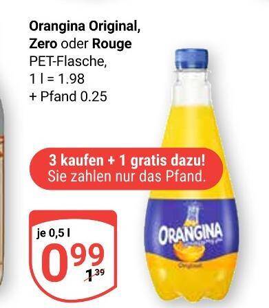 Orangina original, zero oder rouge limonade Angebot bei Globus