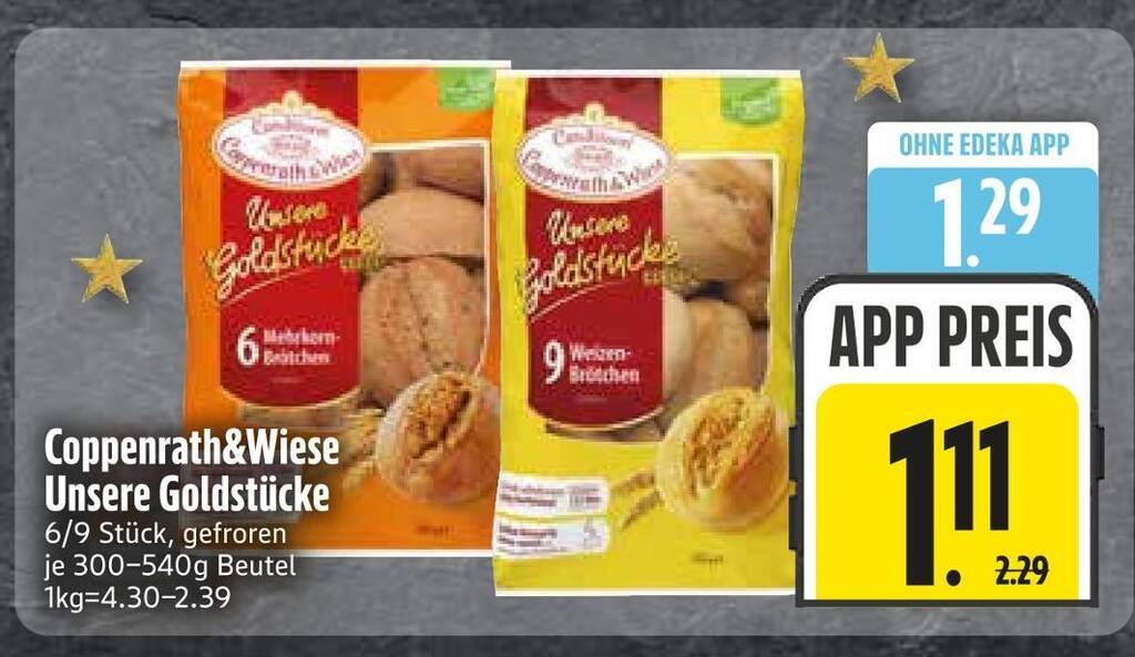 Coppenrath&wiese unsere goldstücke 6 mehrkorn-brötchen Angebot bei Edeka
