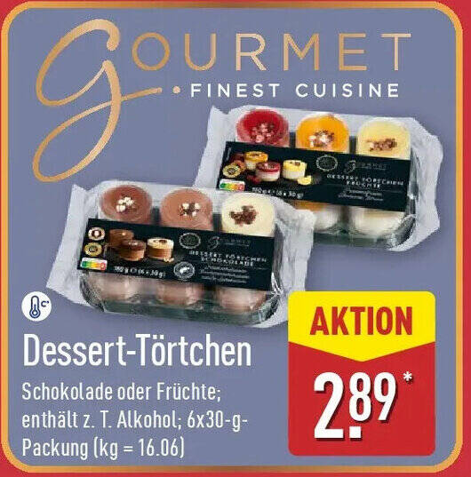 GOURMET FINEST CUISINE Dessert-Törtchen Angebot bei Aldi Nord