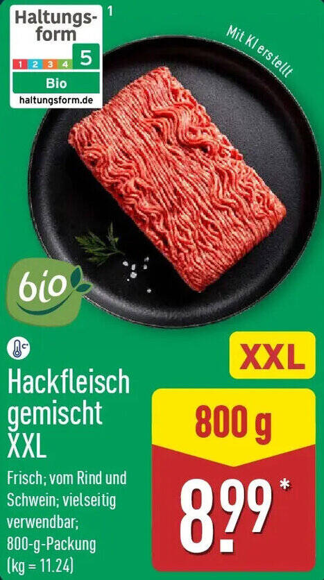 Hackfleisch gemischt XXL 800 g Angebot bei Aldi Nord