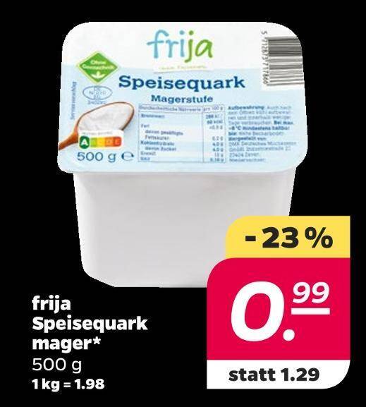 Frija speisequark mager Angebot bei NETTO