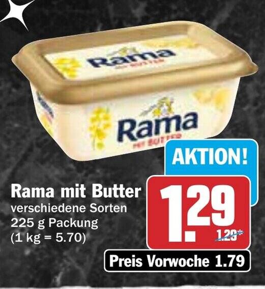 Rama mit Butter 225 g Angebot bei HIT