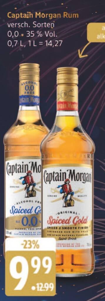 Captain morgan spiced gold alcohol free Angebot bei Marktkauf