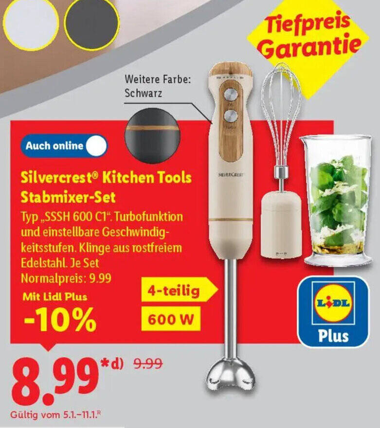 Silvercrest Kitchen Tools Stabmixer-Set Angebot bei Lidl