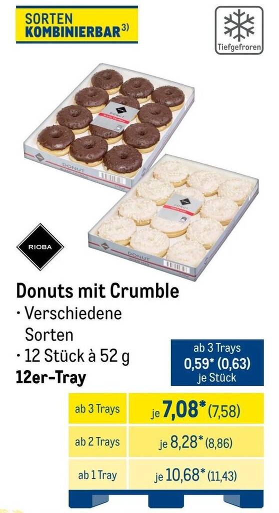 RIOBA Donuts mit Crumble 52 g Angebot bei METRO