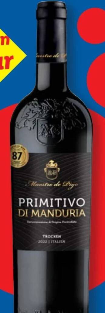 Maestro de Pigo Primitivo di Manduria 0.75 l Angebot bei Lidl