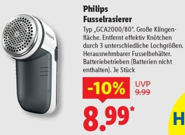 Philips Fusselrasierer Angebot bei Lidl