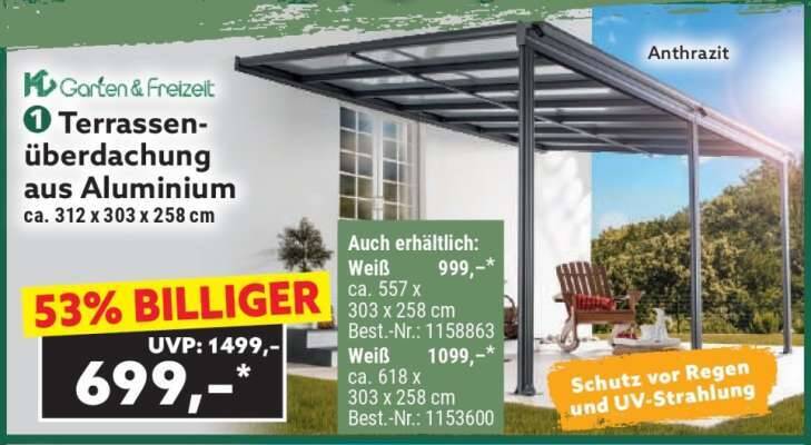 Terrassenüberdachung aus Aluminium Angebot bei Norma