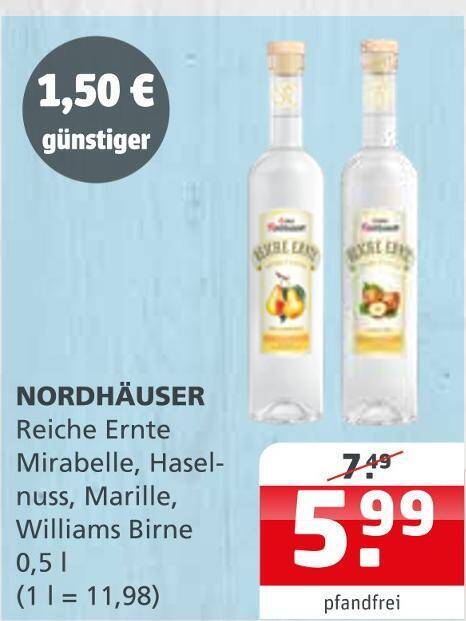 Nordhäuser reiche ernte mirabelle Angebot bei Getränke Quelle