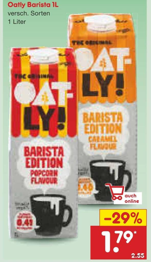 Oatly barista edition popcorn flavour Angebot bei Netto Marken-Discount