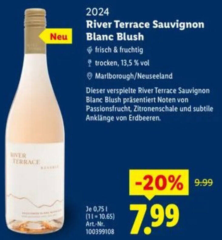 2024 River Terrace Sauvignon Blanc Blush 0.75 l Angebot bei Lidl