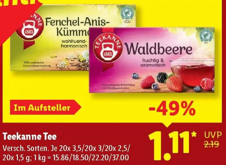 Teekanne Tee Angebot bei Lidl