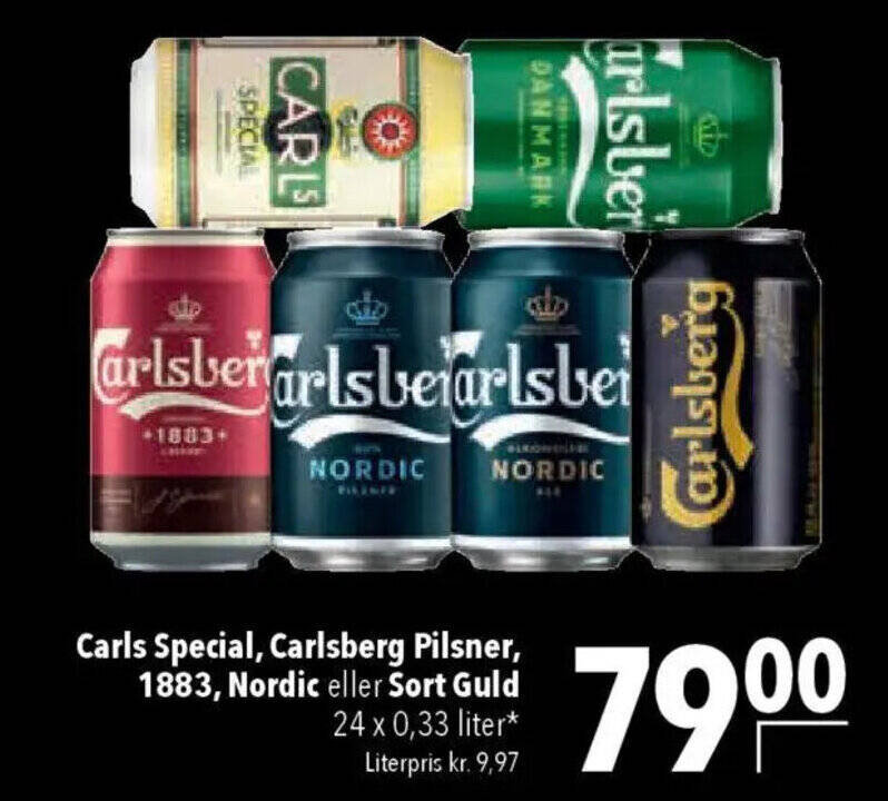 Carls Special, Carlsberg Pilsner, 1883, Nordic eller Sort Guld 24*330 ...