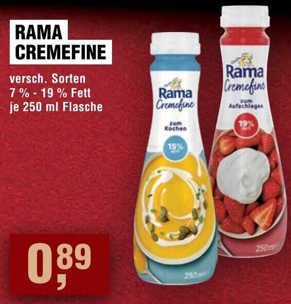 Rama cremefine 250 ml Angebot bei Handelshof