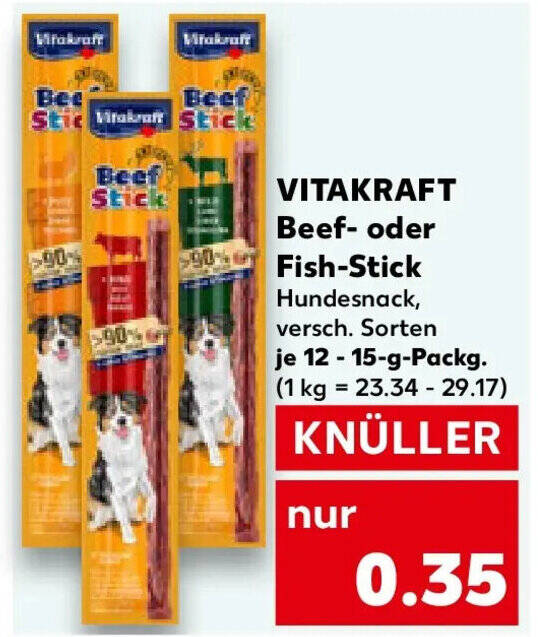 VITAKRAFT Beef- oder Fish-Stick 12 - 15 g Angebot bei Kaufland