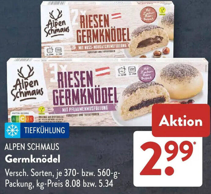 ALPEN SCHMAUS Germknödel 560 g Angebot bei Aldi Süd